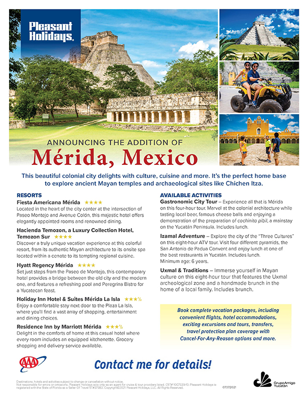 PH - Pleasant Holidays - Merida, Mexico Now Available | Marketing Self ...